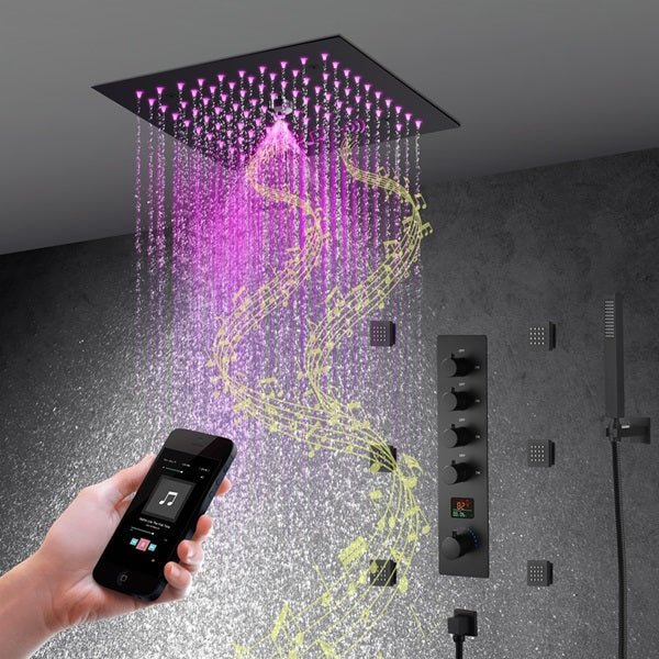 12" Siena Digital LED Bluetooth Shower System | Cascada