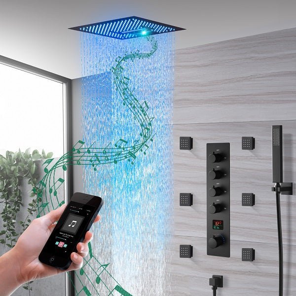 16" Siena Digital Rainfall Shower with LED Lights · Horizon Direct Depot