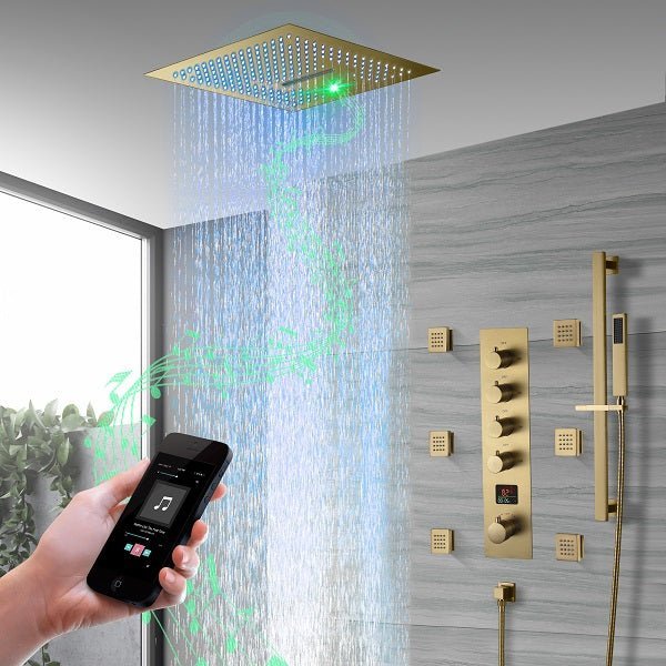 16" Turin Digital Shower with LED Lights & Music · Horizon Direct Depot