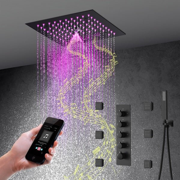 12" Music LED Shower System with Bluetooth Speaker · Horizon Direct Depot